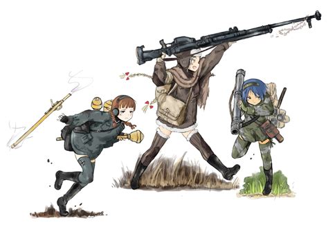 Y Khakiyawn Mars Expedition Bad Id Bad Pixiv Id Highres 3girls Anti Materiel Rifle