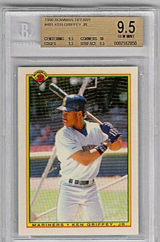 1990 Bowman Tiffany Ken Griffey Jr 481 Mariners Bgs 95 X 3 W 10