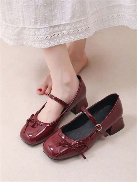 Teenager Mary Jane Schuhe Rote Schleife Party Schuhe Schüler Landstil