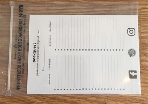 Adk High Peaks 46er Scratchoff Card Adk 46er Adirondack 46er Etsy