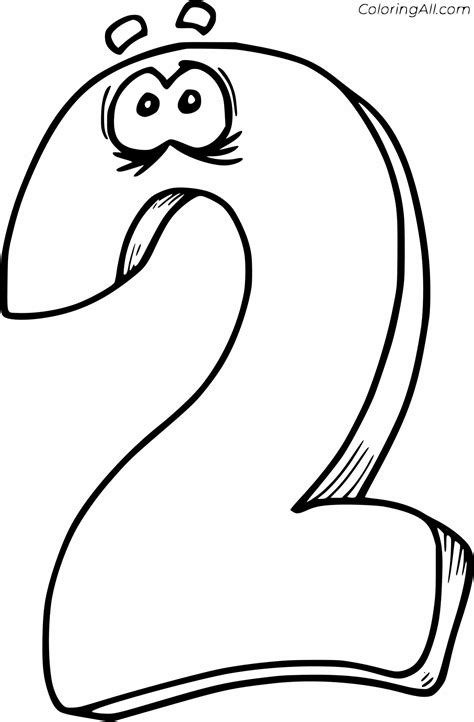 Number Two Coloring Page