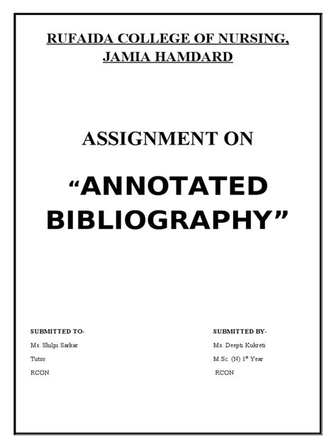 Assignment On Annotated Bibliography Pdf Breastfeeding Stress Biology
