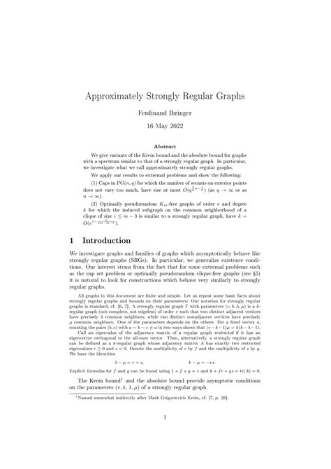 Pdf Approximately Strongly Regular Graphs