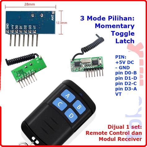 Jual DIY Modul Smart Remote Control Module Transmitter Dan Receiver 433MHz Shopee Indonesia