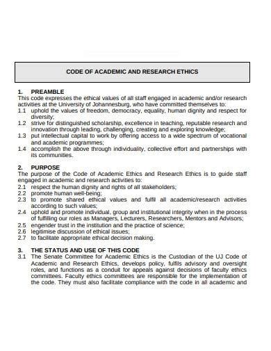 Free 10 Academic Research Ethics Samples And Templates In Ms Word Pdf