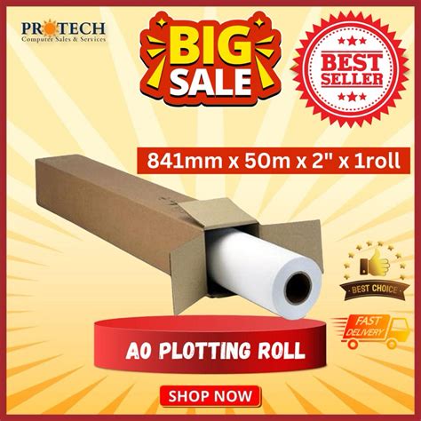 A0 Plotting Roll Plotter Paper 841mm X 50m X 2 X 1roll High Quality