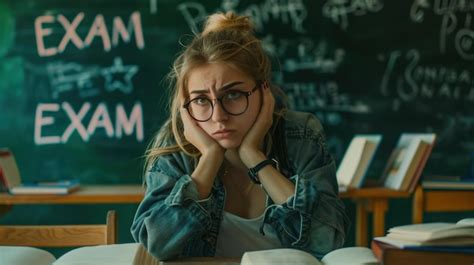 The Stressed Student In Classroom Premium Ai Generated Image