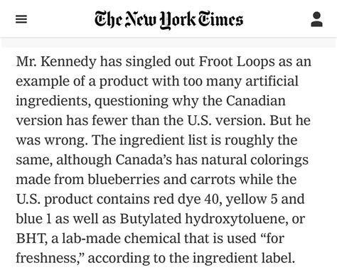 Nyt Fact Check On Rfk Jr Claims About Froot Loops Sparks Controversy Over Artificial