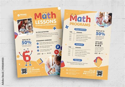 Math Education Flyer Poster Layout Stock Template Adobe Stock