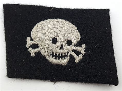 Ww2 German Nazi Waffen Ss Totenkopf Concentration Camp Guard Collar Tab