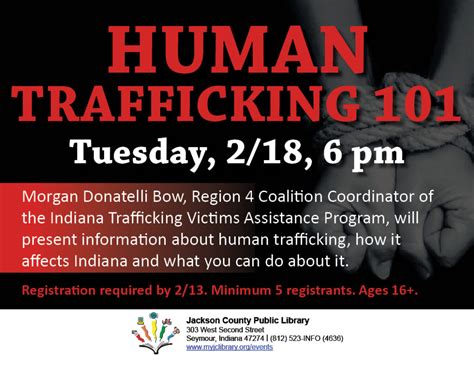 Human Trafficking 101 Jackson County Public Library