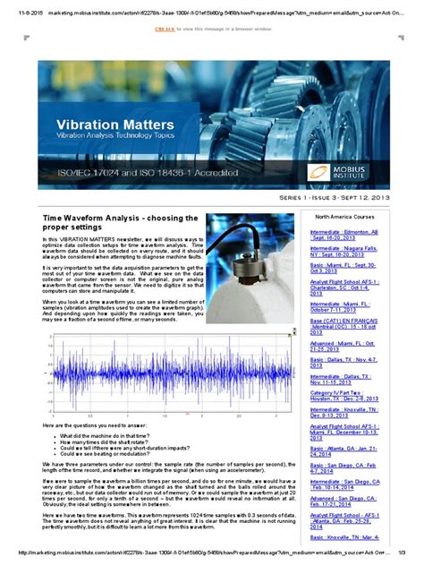 Time Waveform Analysis Choosing Proper Settings Pdf Sampling
