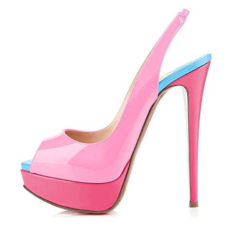 Peep Toe Platform Stiletto Slingback Sandals Onlymaker