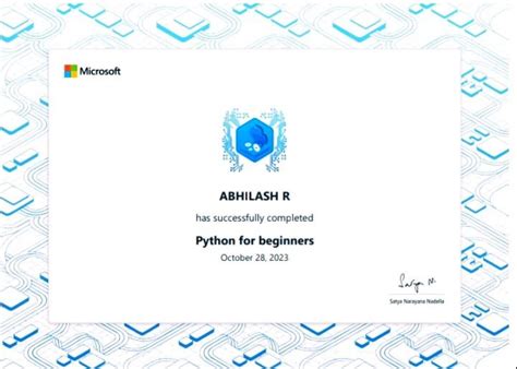 Abhilash R On Linkedin Python Microsoftcertifications Codingskills