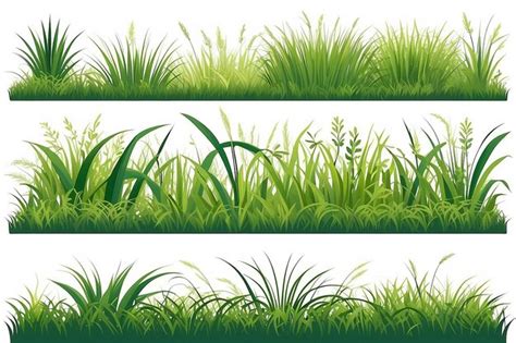 Collection Of Border Grass In Flat Design Premium Ai Generated Image