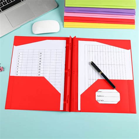 Hhbeauty Plastic Folders With Pockets And Prongs Pocket Folders