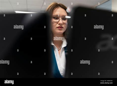 Kateryna Stepanenko A Russia Analyst Works As Her Desk At The