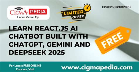 Learn Reactjs Ai Chatbot Built With Chatgpt Gemini And Deepseek 2025 Free Udemy Course