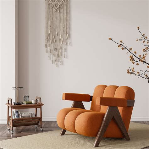 Minimalist Lounge Chair Upholstered Accent Chair Ricll