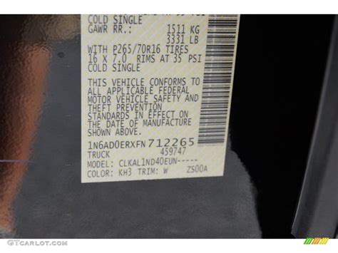 2015 Frontier Color Code Kh3 For Super Black Photo 97998067