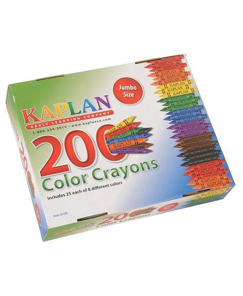 Kaplan Early Learning Jumbo Crayons Class Pack 200 Per Box Macys