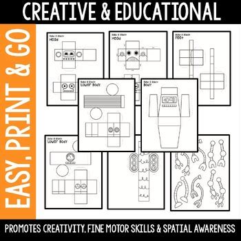 Printable Robot Template Robot Templates And Stencils Cardboard