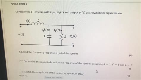 Solved Question 2 Consider The Lti System With Input Volt