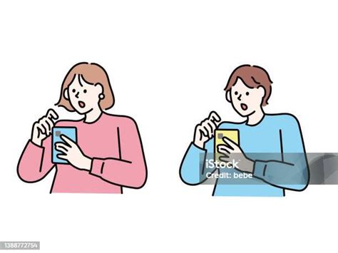 스마트폰을 들고 있는 남녀의 일러스트 스마트폰을 들고 있는 남녀의 일러스트 스마트 폰 Sns 소셜 네트워크 무현금 네트워크 컴퓨터 검색에 대한 스톡 벡터 아트 및 기타