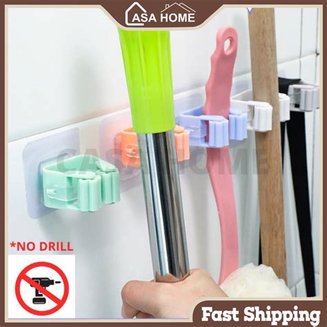 Casa Bathroom Hooks Mop Sangkut Penyangkut Clip Free Hanging Mop Racks Bathroom Mop Hook Mop