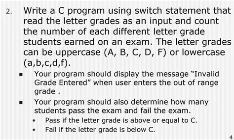 Solved Write A C Program Using A Switch Statement That Reads The
