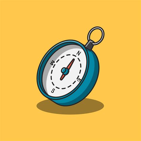 Handheld Compass Illustration Design For Directions Isolated Object