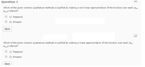 solved question 1 which of the given numeric quadrature
