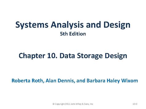 Systems Analysis And Design 5 Th Edition Chapter