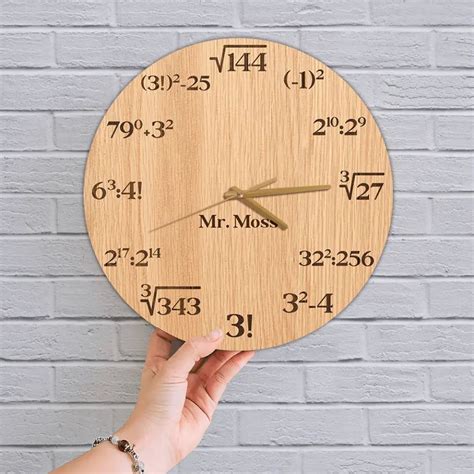 Mathematics Wall Clock Math Equation Clock Math Teacher Decor Fun