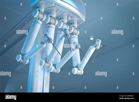 3d Rendering Close Up Robotic Assisted Surgery In Surgery Room Stock