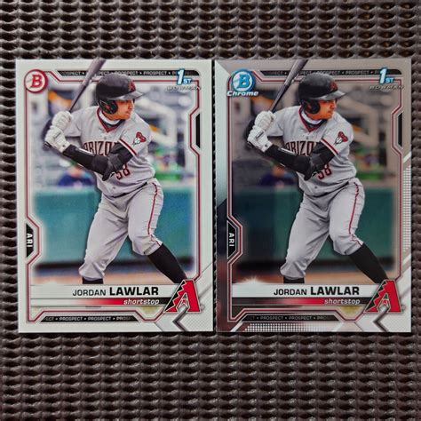 1st Chrome Jordan Lawlar 2枚セット 超有望株 スプリング大活躍 2021 Bowman Draft Baseball