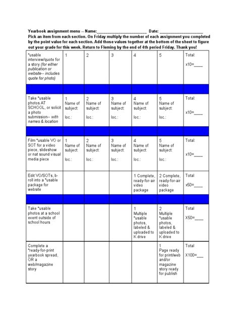 Template Assignment Menu Pdf Media Technology World Wide Web