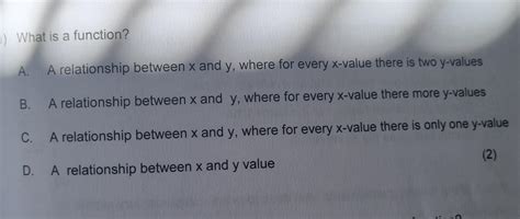 solved what is a function a a relationship between x and