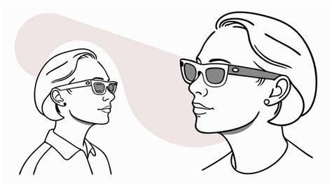 Two People Wearing Glasses Facing Each Other Communication And