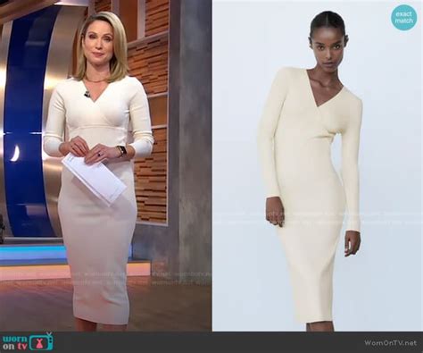 Wornontv Amys White Ribbed Knit Dress On Good Morning America Amy
