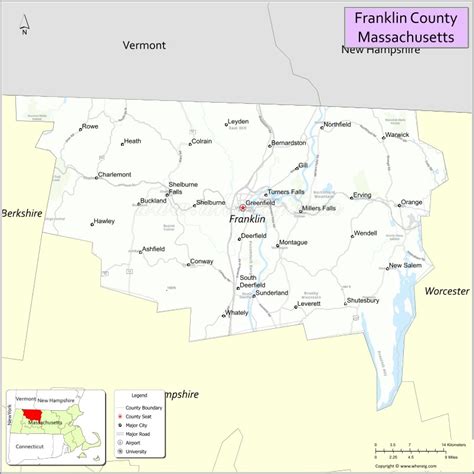 Franklin County Massachusetts Map Western Ma Region