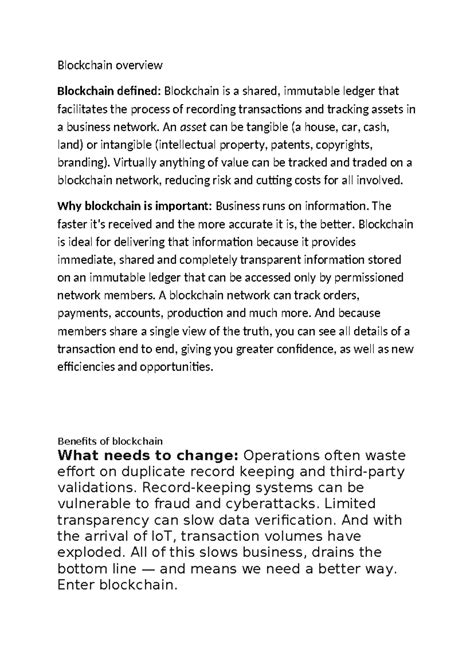 Blockchain Overview Blockchain Overview Blockchain Defined Blockchain Is A Shared Immutable