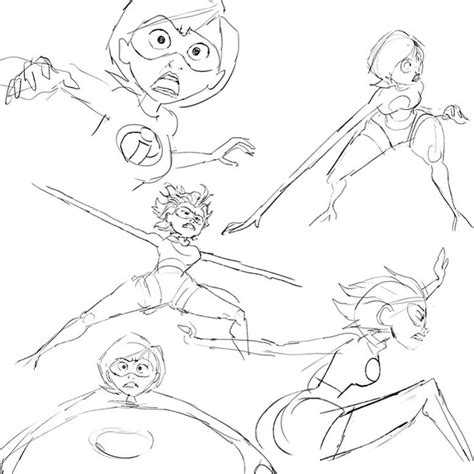 Various Elastigirl Poses From A Few Incredibles2 Sequences I Storyboarded