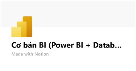 Cơ Bản Bi Power Bi Database Notion