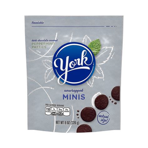 York Minis Dark Chocolate Peppermint Patties Candy 8 Oz