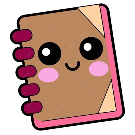 Cute Notebook Cartoon Illustration Premium Ai Generated Image