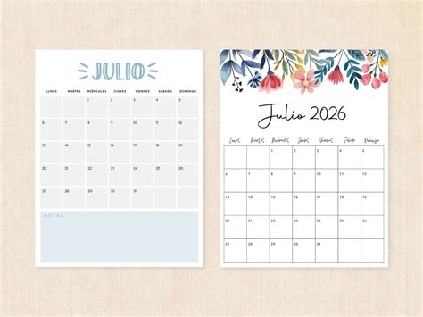 Calendario Julio 2026 · Pdf Para Imprimir