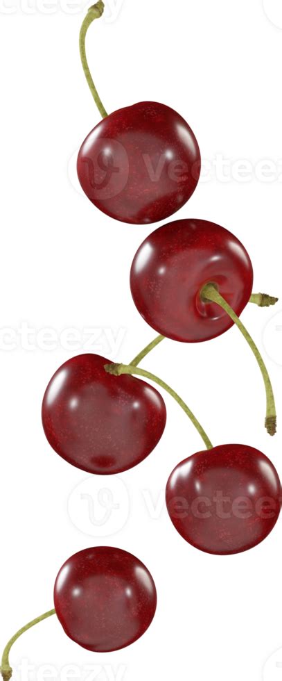 Falling Red Cherry Fruit 46543903 Png