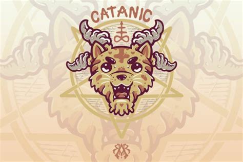 Cute Satanic Cat Cartoon Style Graphic By Krizvector · Creative Fabrica