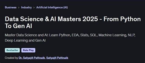 Data Science And Ai Masters 2025 From Python To Gen Ai ~ Computer